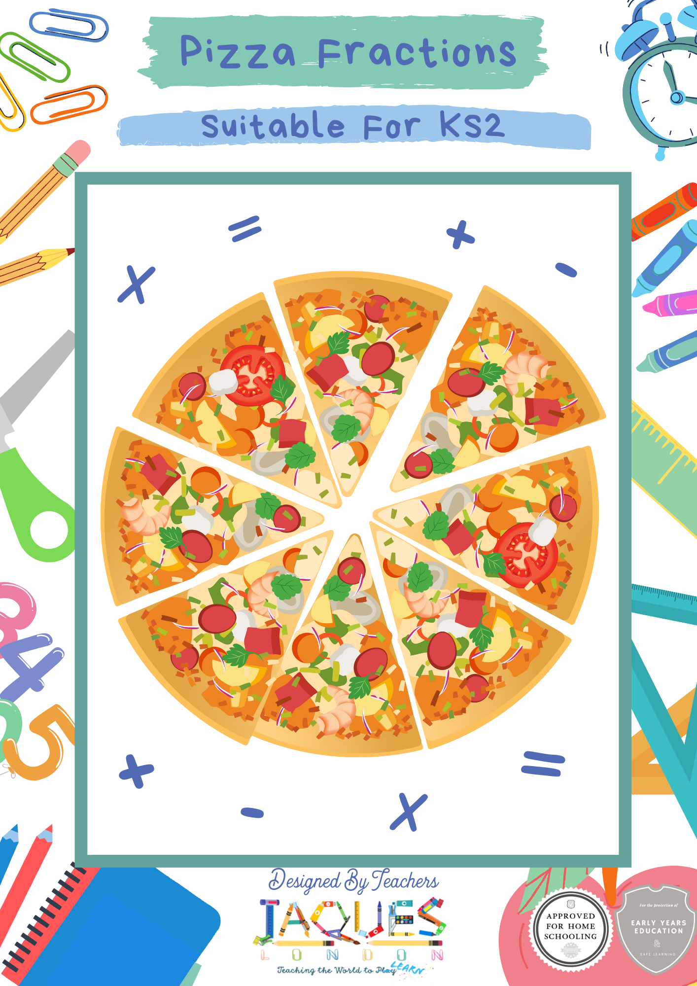 Pizza Fractions Mini Maths Resource – Jaques of London