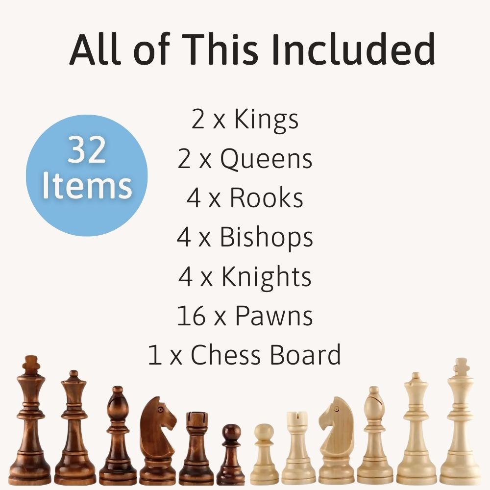 Complete Chess Board Set | 15 Inch Folding Board with Chess Pieces ...