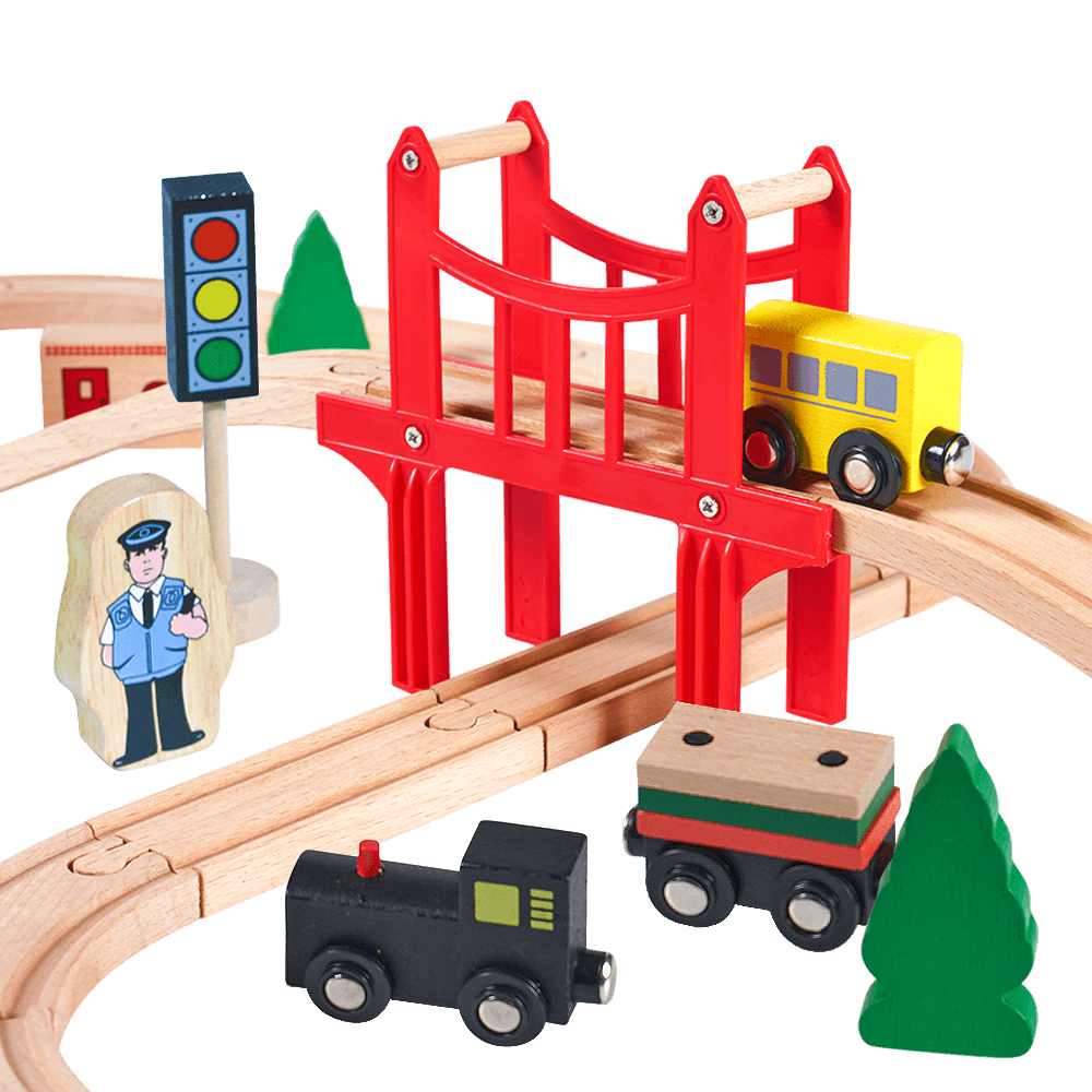 Over the Bridge Wooden Train Set | Toys for 3 year olds – Jaques of London