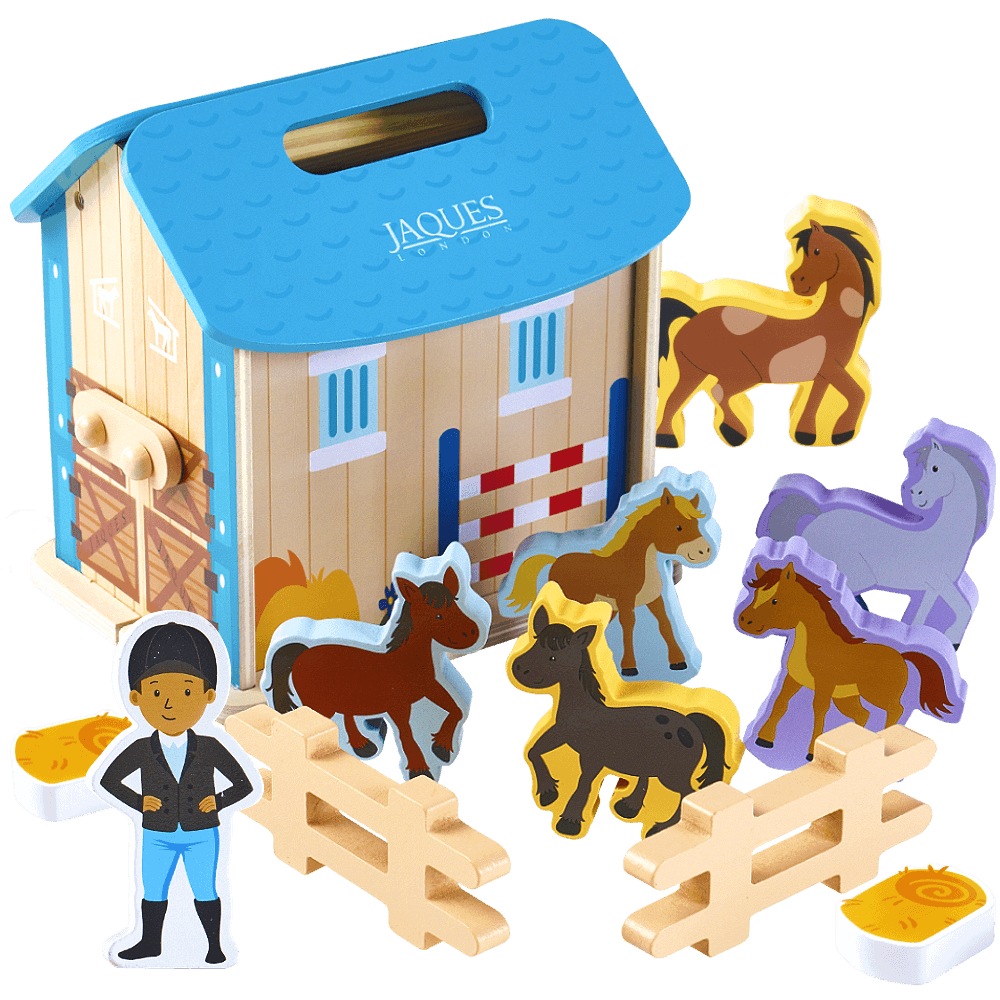 Happy Horse Stables | Wooden Stable Toy – Jaques of London