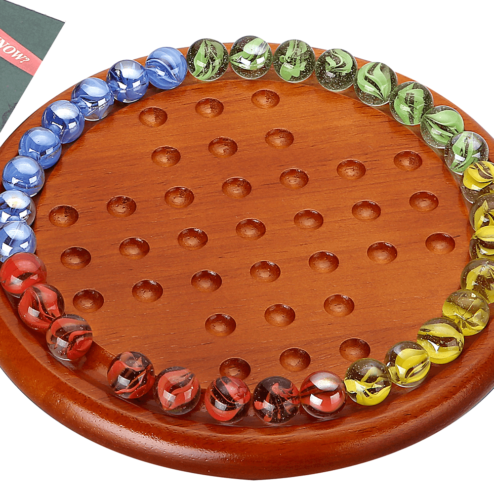 Solitaire Marble Game - 8" Wooden Solitaire Board & Marbles – Jaques of ...