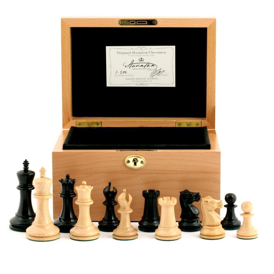 Staunton Chess Set | 1855 Edition 3.5" Chess Pieces in Beech Box ...