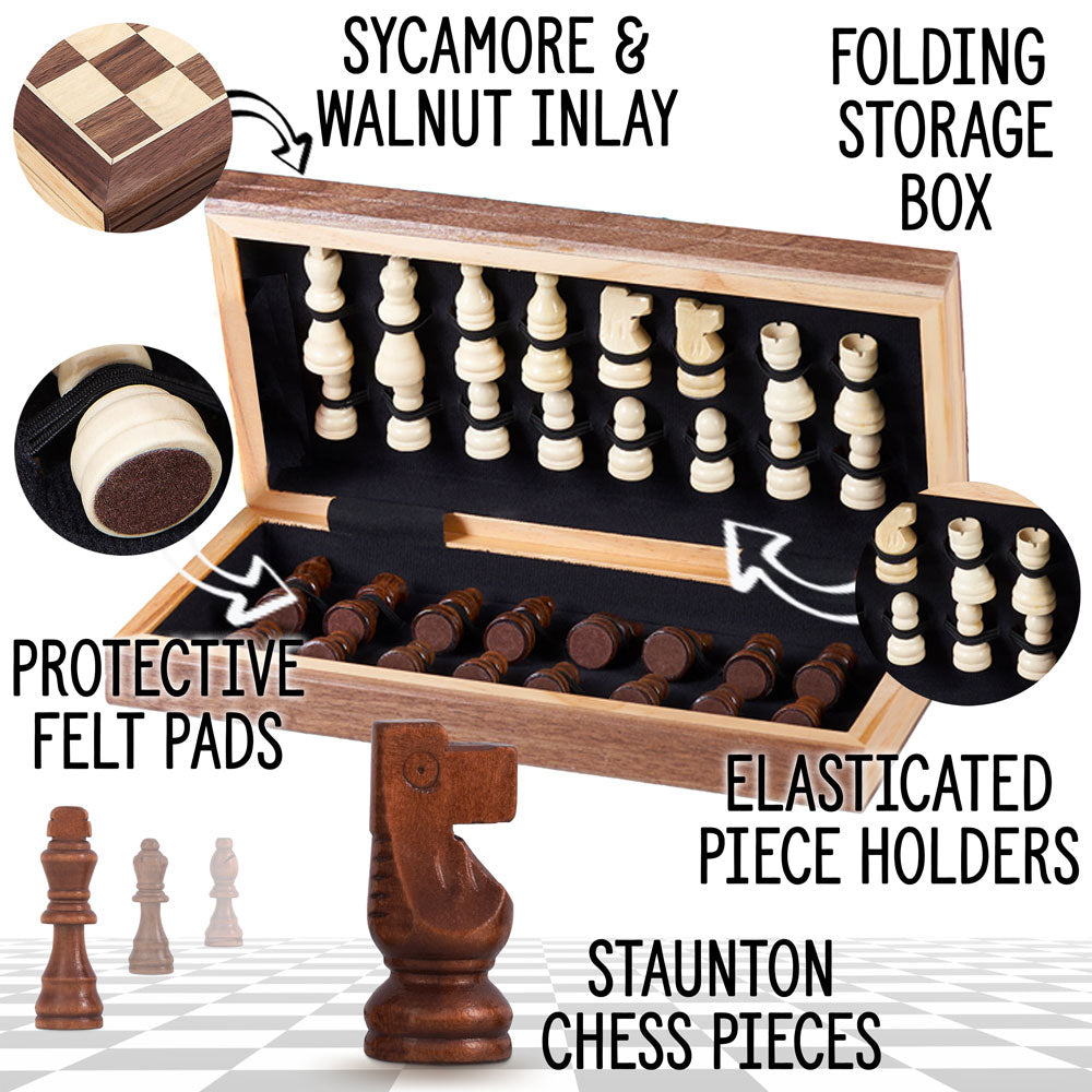 Complete Chess Board Set | 15 Inch Folding Board with Chess Pieces