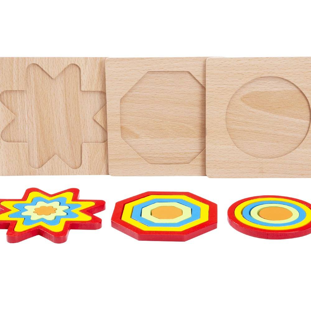 Rainbow Shape Puzzles | Wooden Shape Sorters – Jaques of London