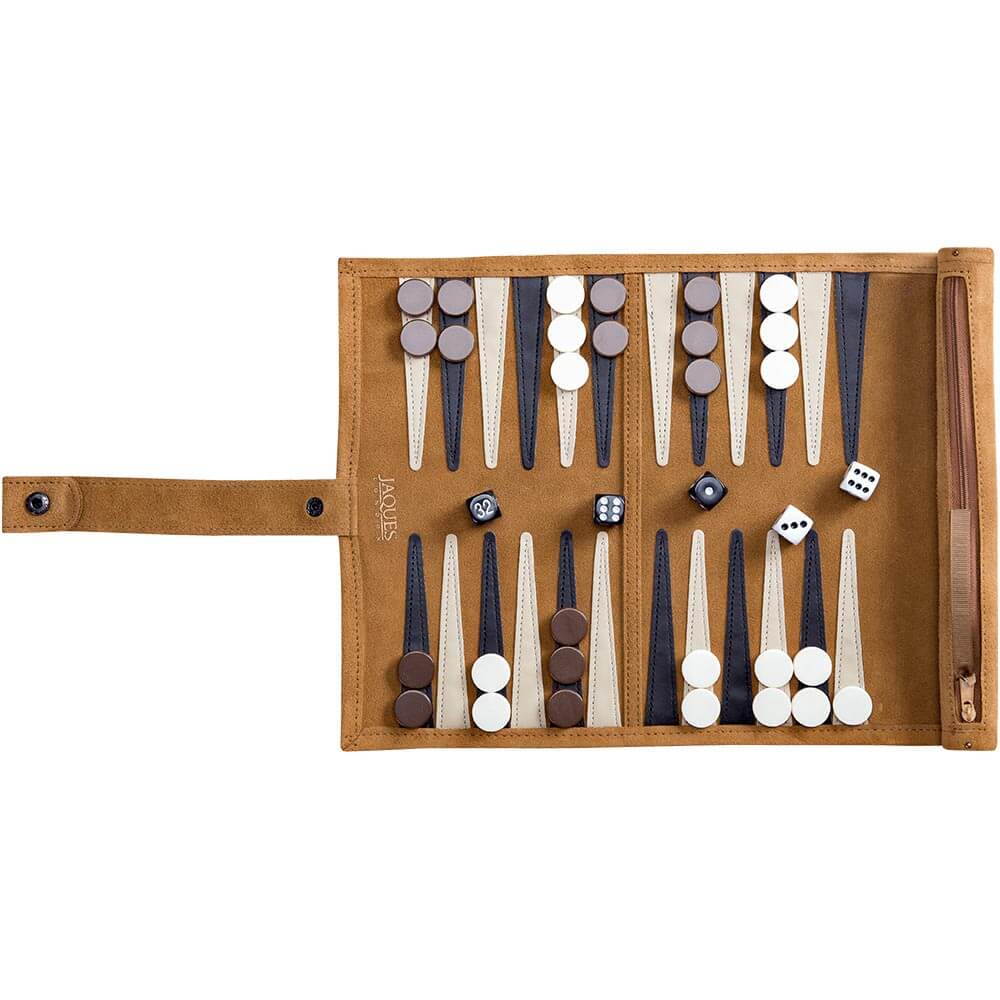 Travel Backgammon Set | Roll-up Leather Backgammon Board – Jaques of London